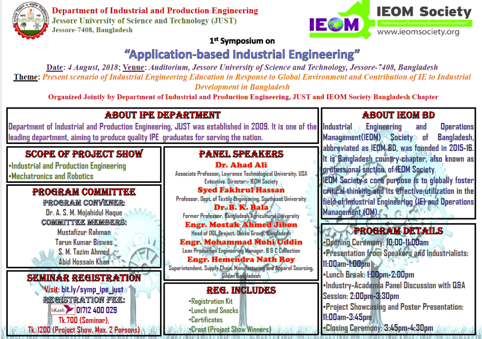 1st IEOM Symposium on Application-based Industrial Engineering ...